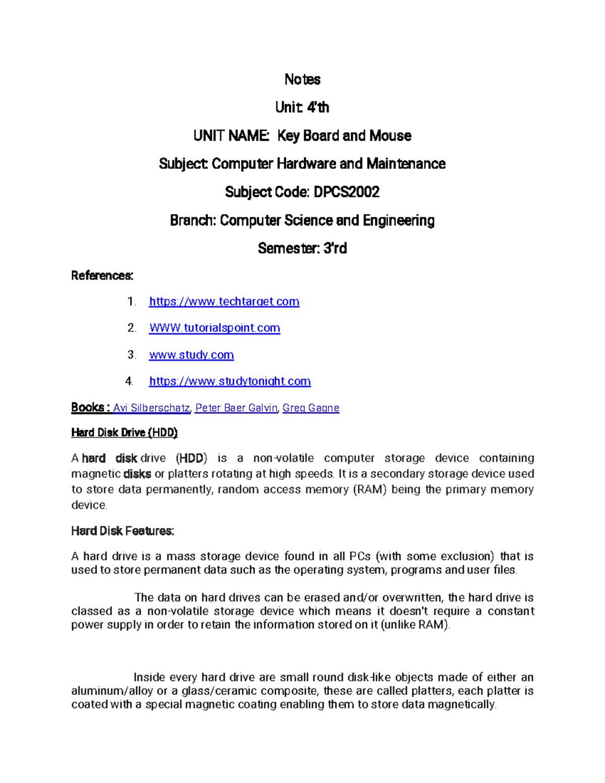 CHM 4'th Unit Notes - Computer Networks - Studocu