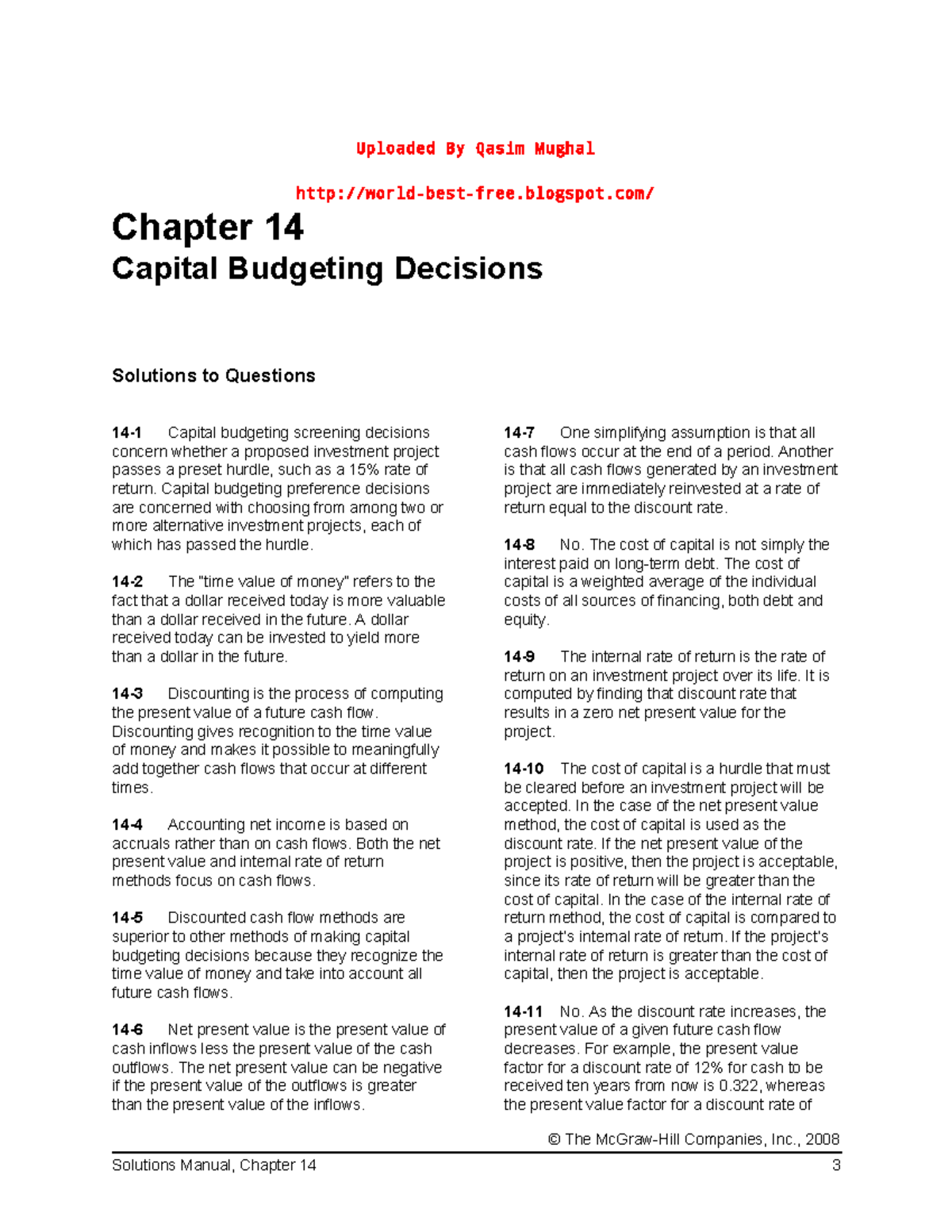Chapter-14-Managerial Accounting-Garrison - Uploaded By Qasim Mughal ...