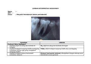 Interpretasi Radiografi kista odontogenik 1 - LEMBAR INTERPRETASI ...