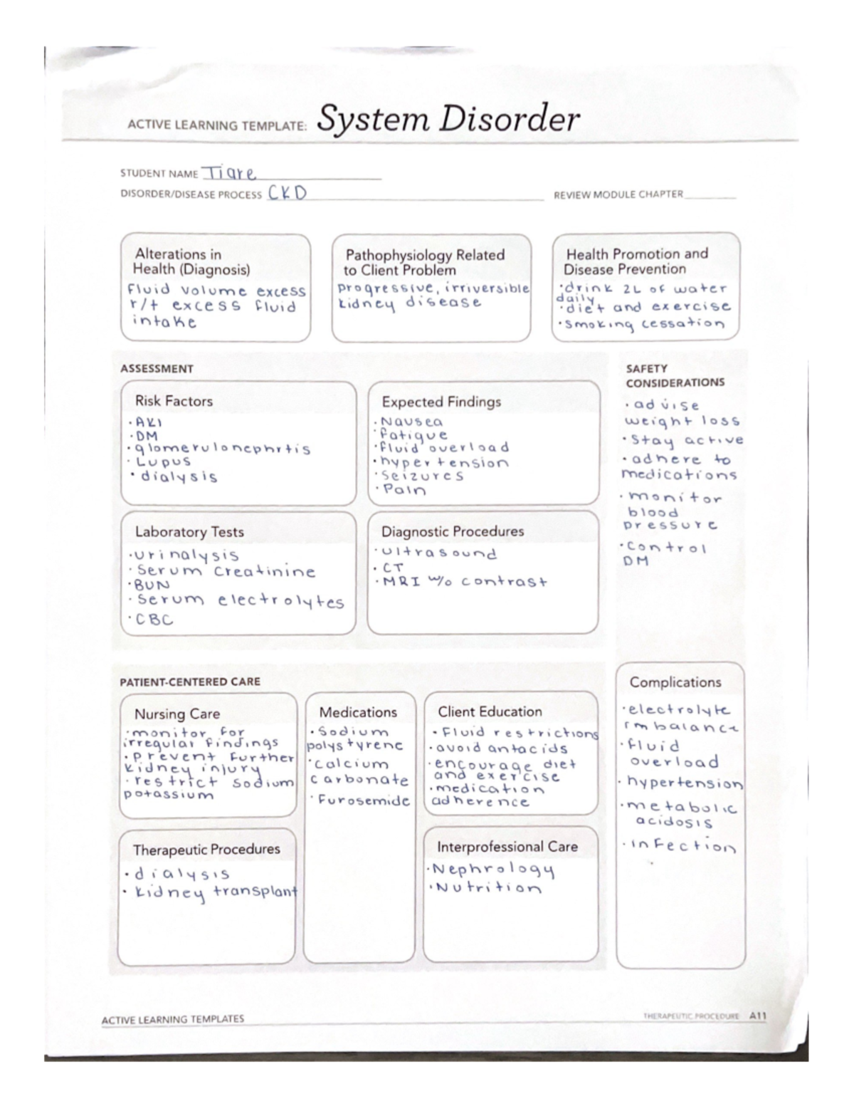 CKD COPD - COPD system disorder sheet - ACTIVE LEARNING TEMPLATE ...