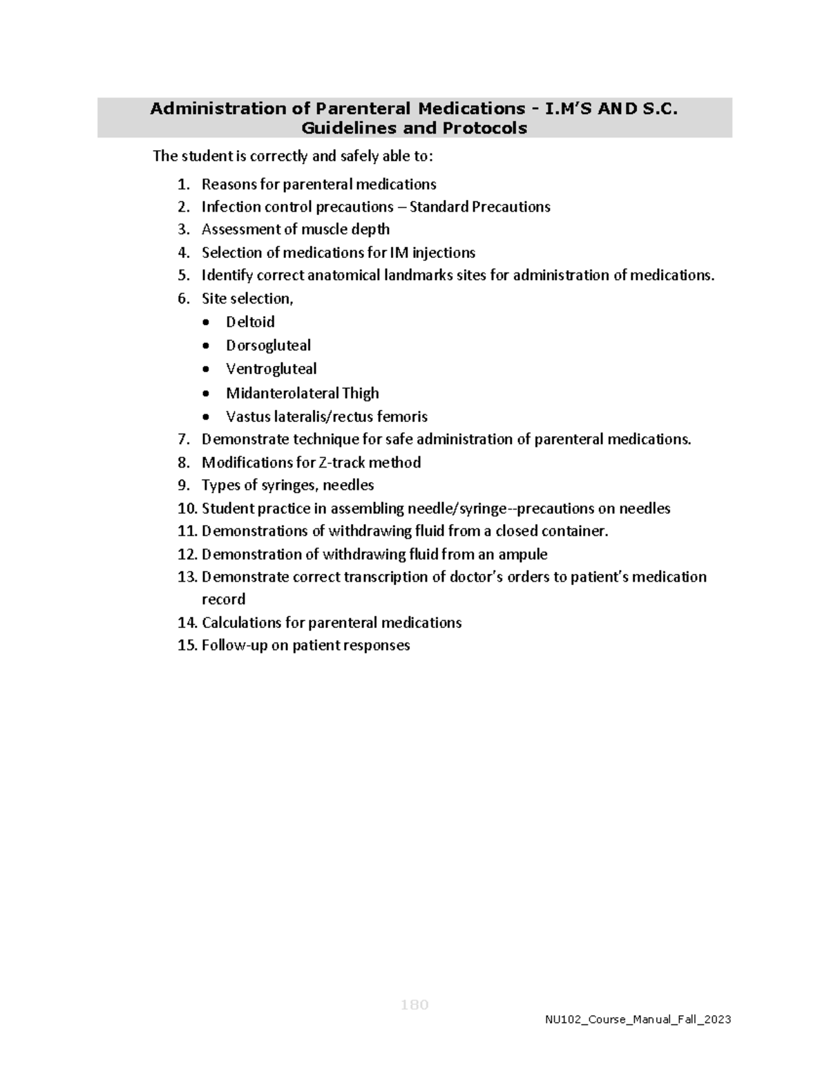 IVPB - IVPB PRACTICE - 180 Administration of Parenteral Medications - I ...