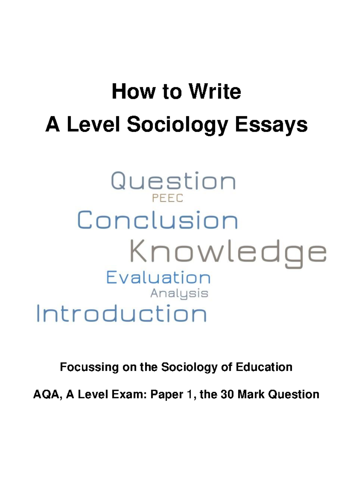 3. Education Essay Plans 2023 copy - How to Write A Level Sociology ...