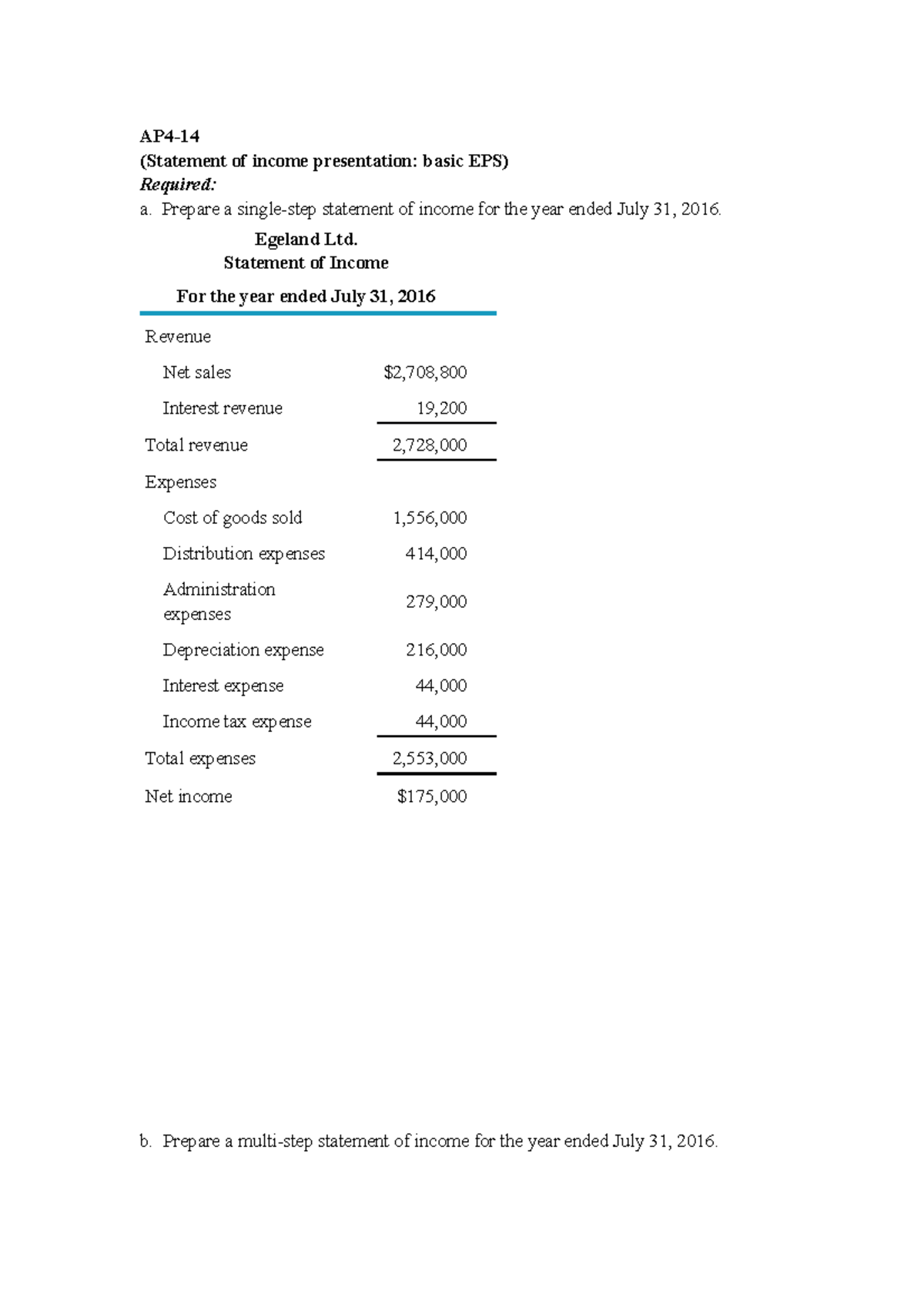 AP4-14 - acc 925 - AP4- (Statement of income presentation: basic EPS ...