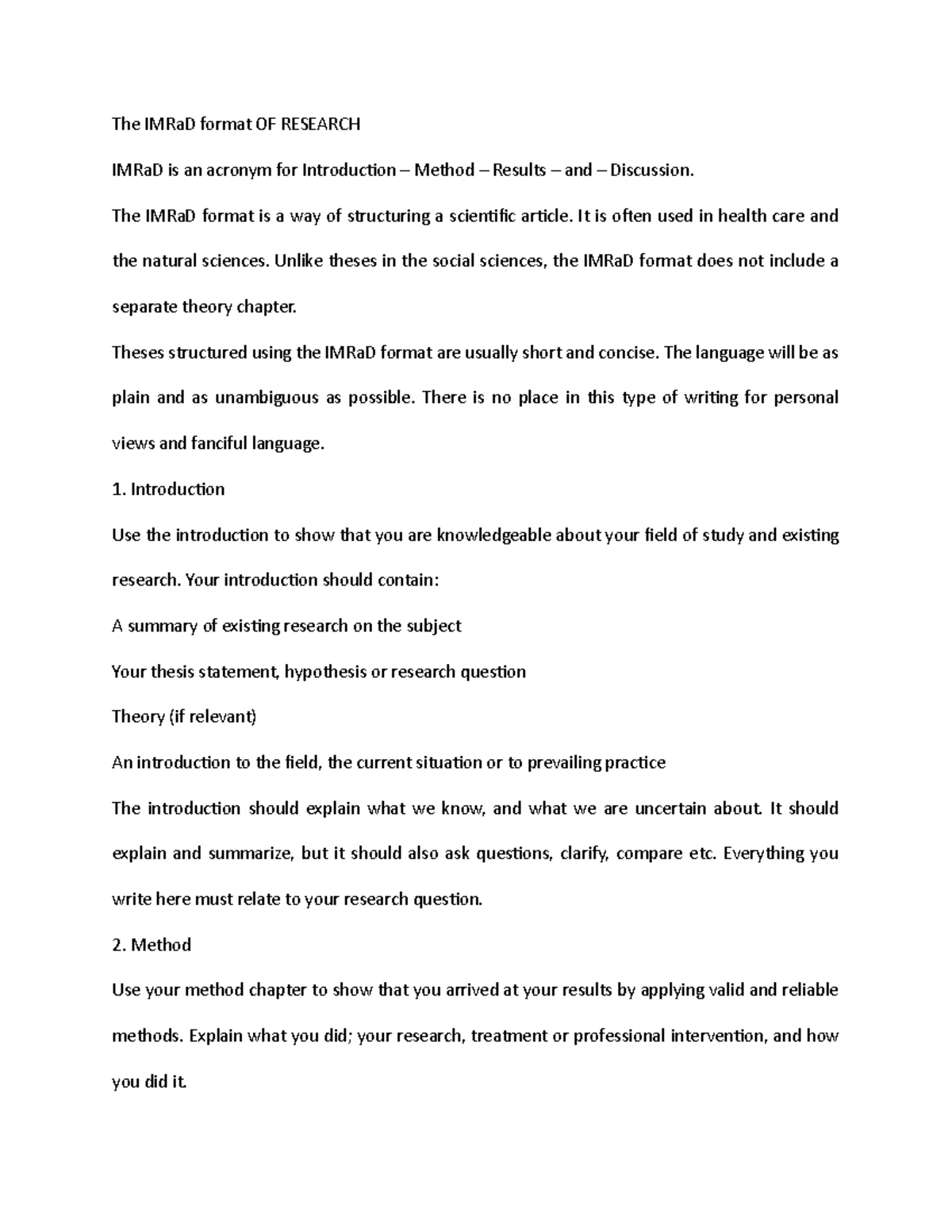 The IMRa D format OF Research - The IMRaD format OF RESEARCH IMRaD is ...