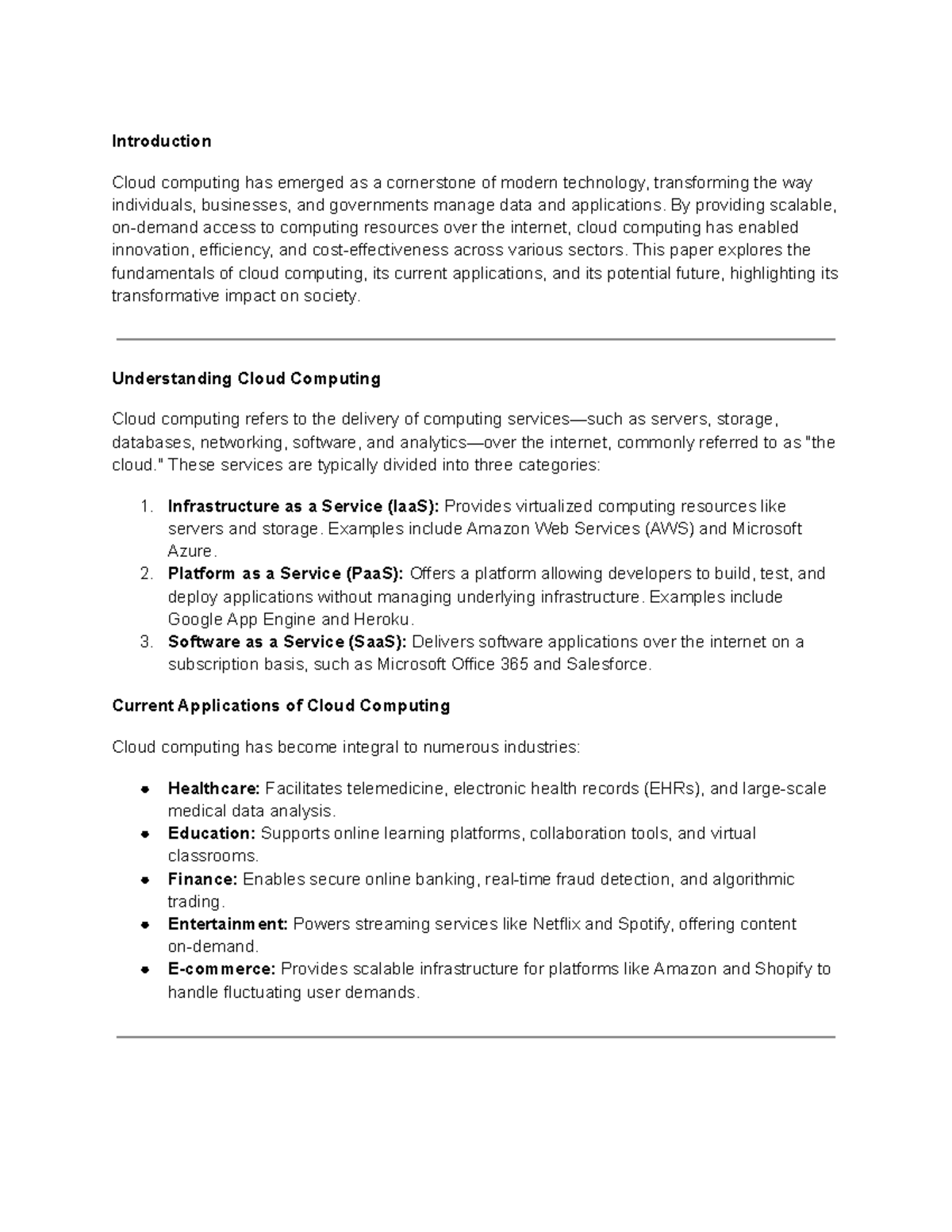 Cloud Computing And Its Future Revolutionizing The Digital Landscape Introduction Cloud