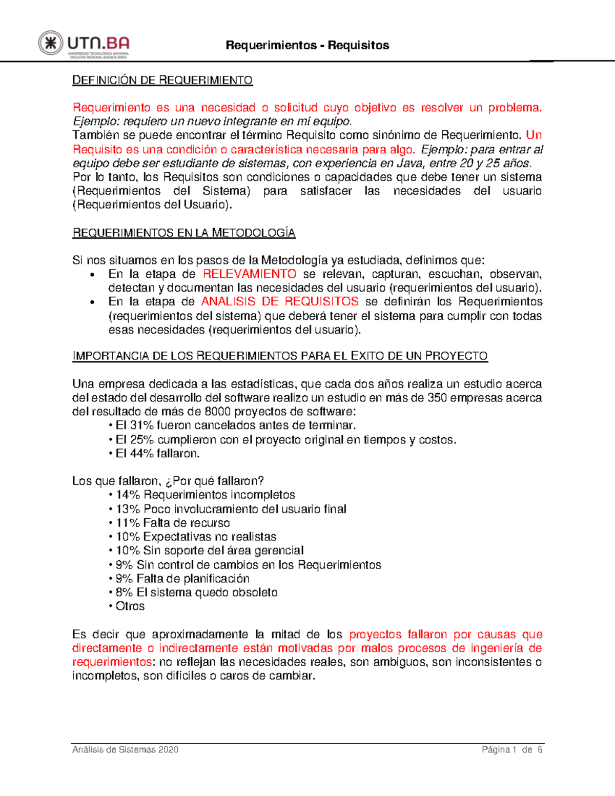 Teoría de Requerimientos - DEFINICIÓN DE REQUERIMIENTO Requerimiento es ...