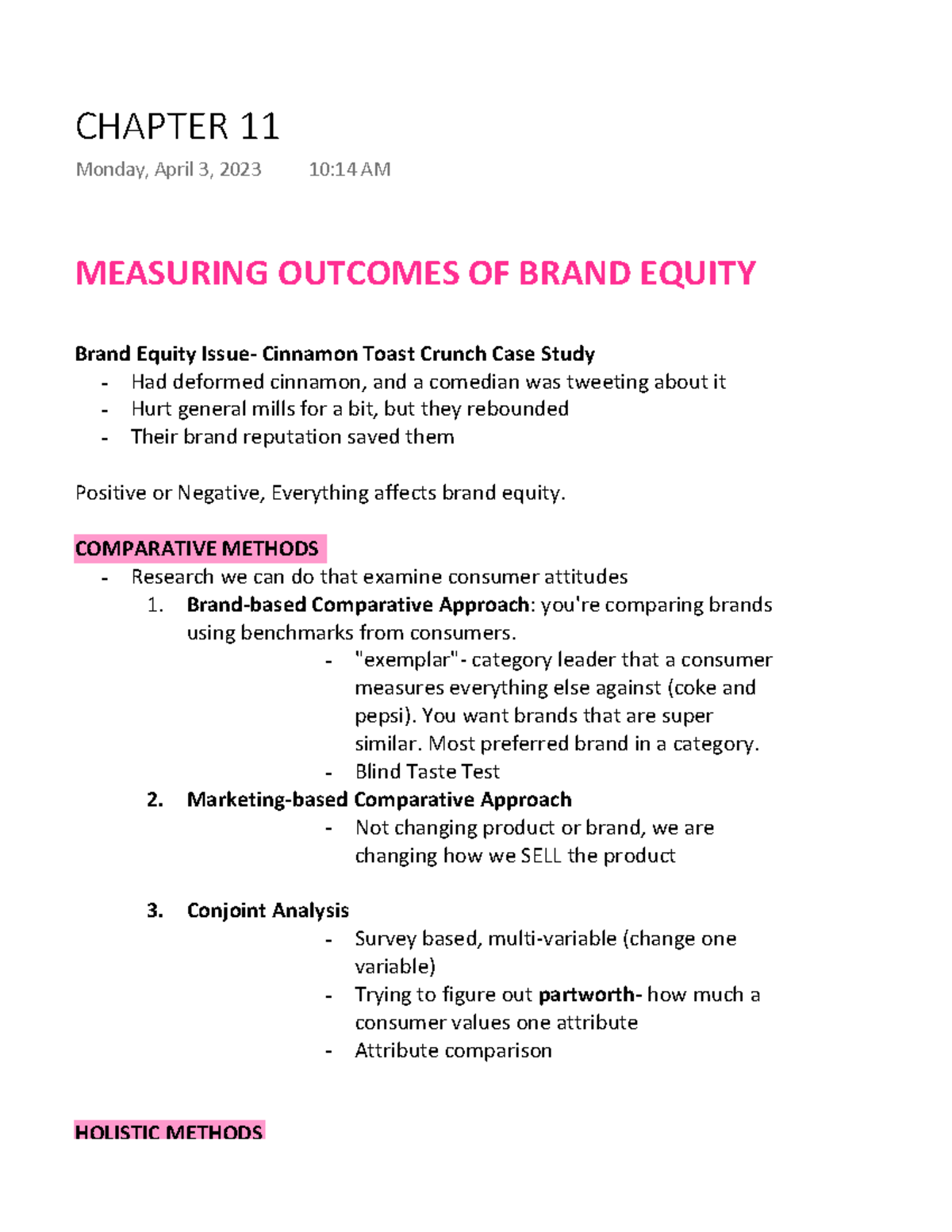 Chapter 11- measuring outcomes of brand equity - MEASURING OUTCOMES OF ...
