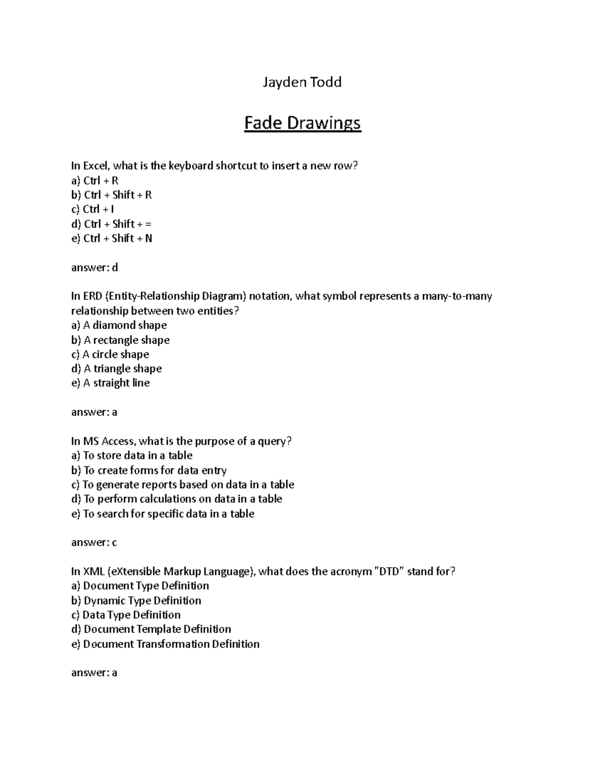 fadedrawings A5 - Jayden Todd Fade Drawings In Excel, what is the ...