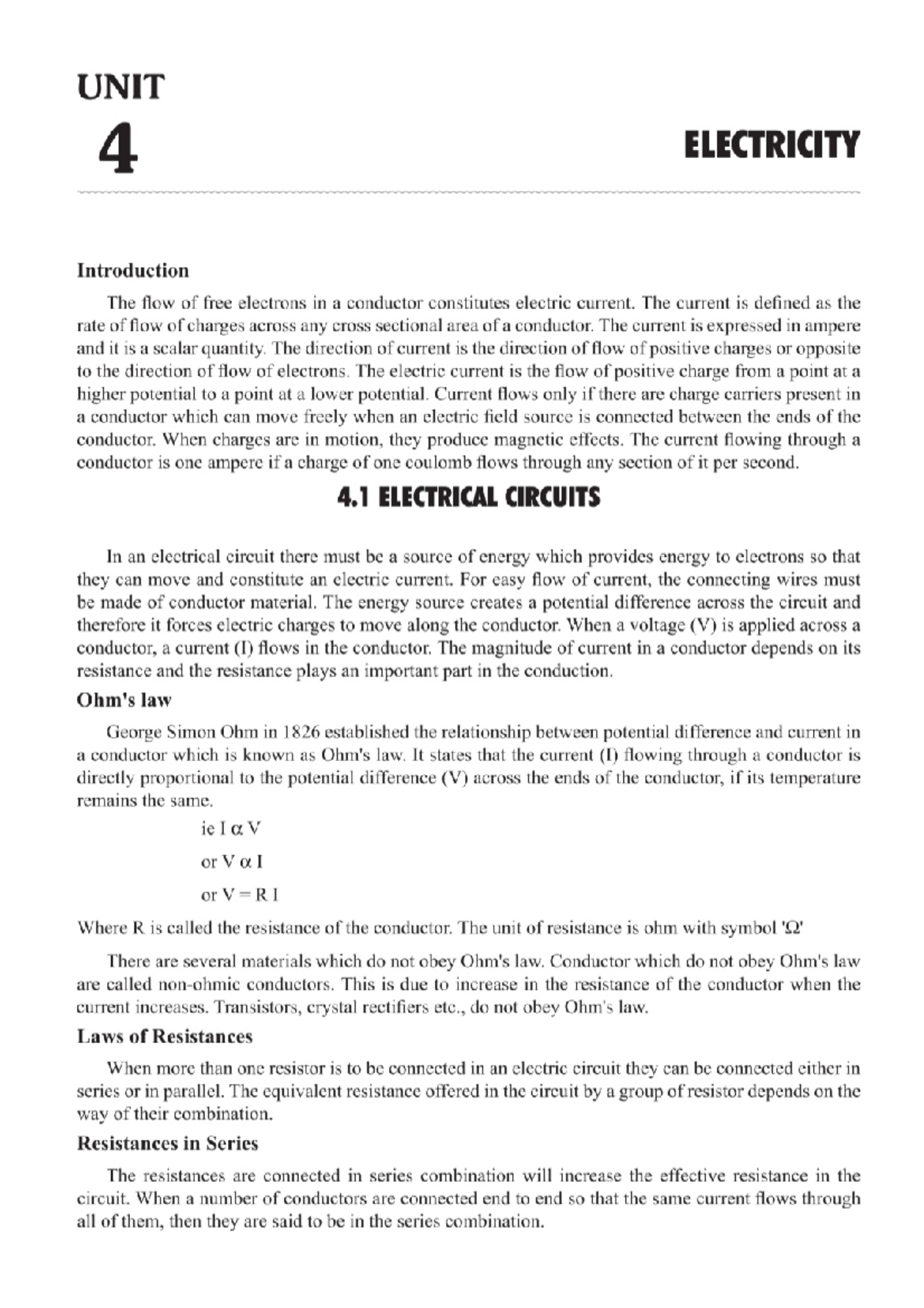 Image to pdf unit9 - electrical circuit, electrical current, measuring instruments - Studocu