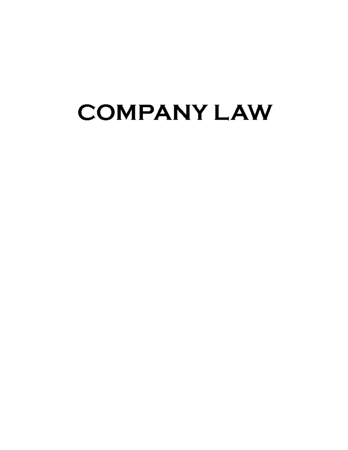 Company LAW - COMPANY LAW 1 COMPANY LAW 3 CONTENTS Chapters 1. Company ...