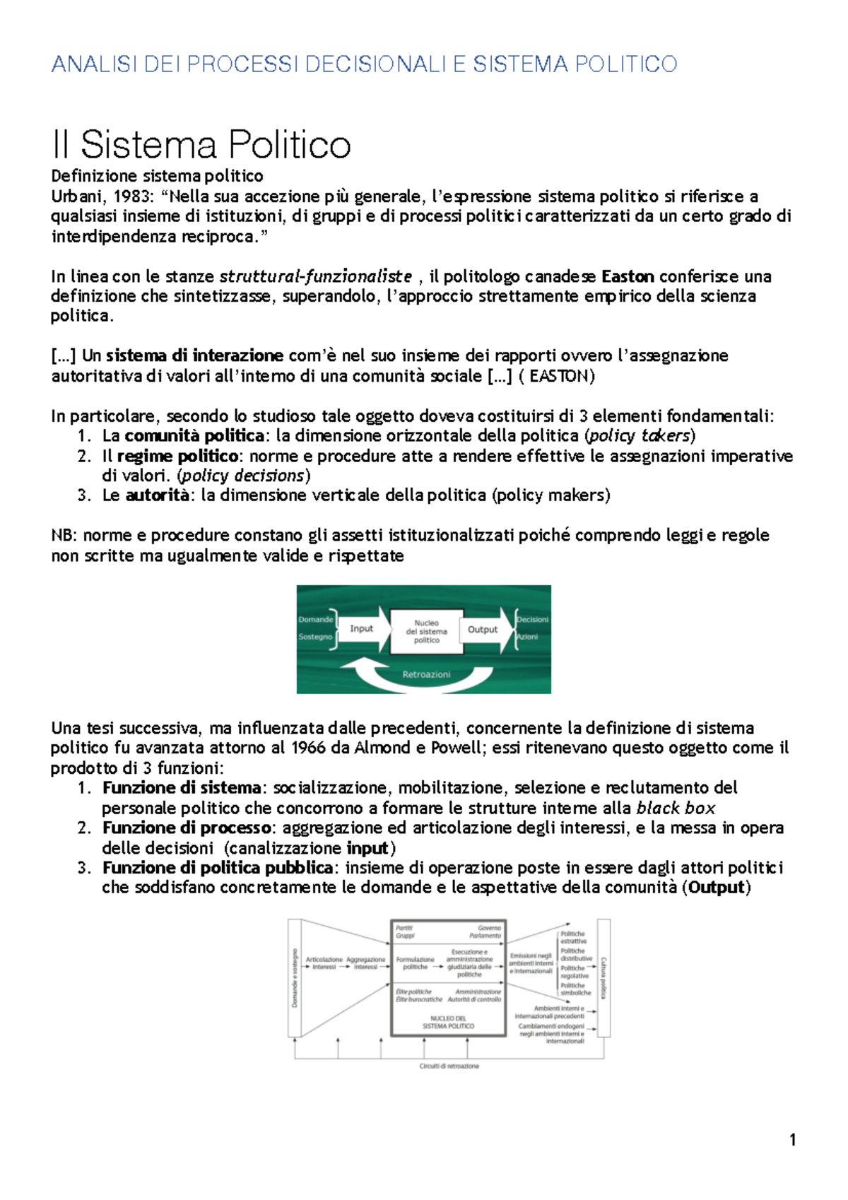 Analisi Processi Decisionali e SIstema Politico - ANALISI DEI PROCESSI DECISIONALI E SISTEMA ...