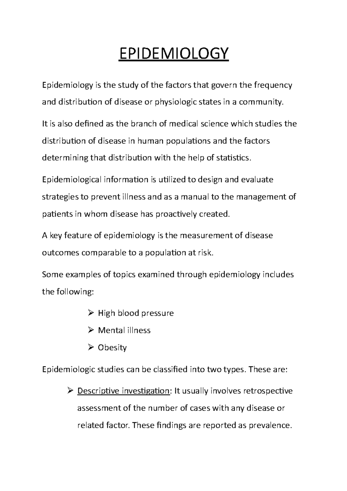 What is Epidemiology - EPIDEMIOLOGY Epidemiology is the study of the ...