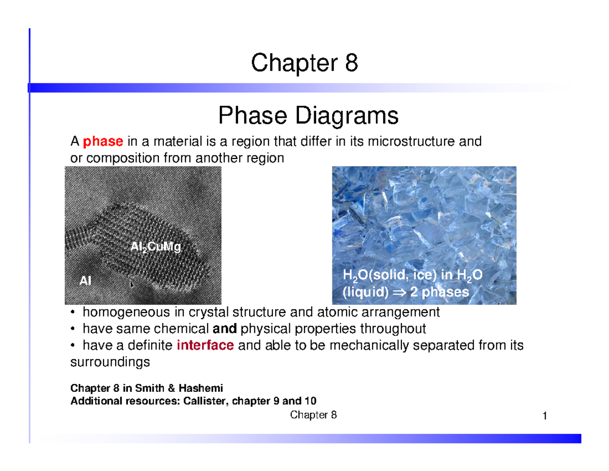 Chapter 8 Phase Diagram Handouts - Chapter 8 Chapter 8 Phase Diagrams A ...