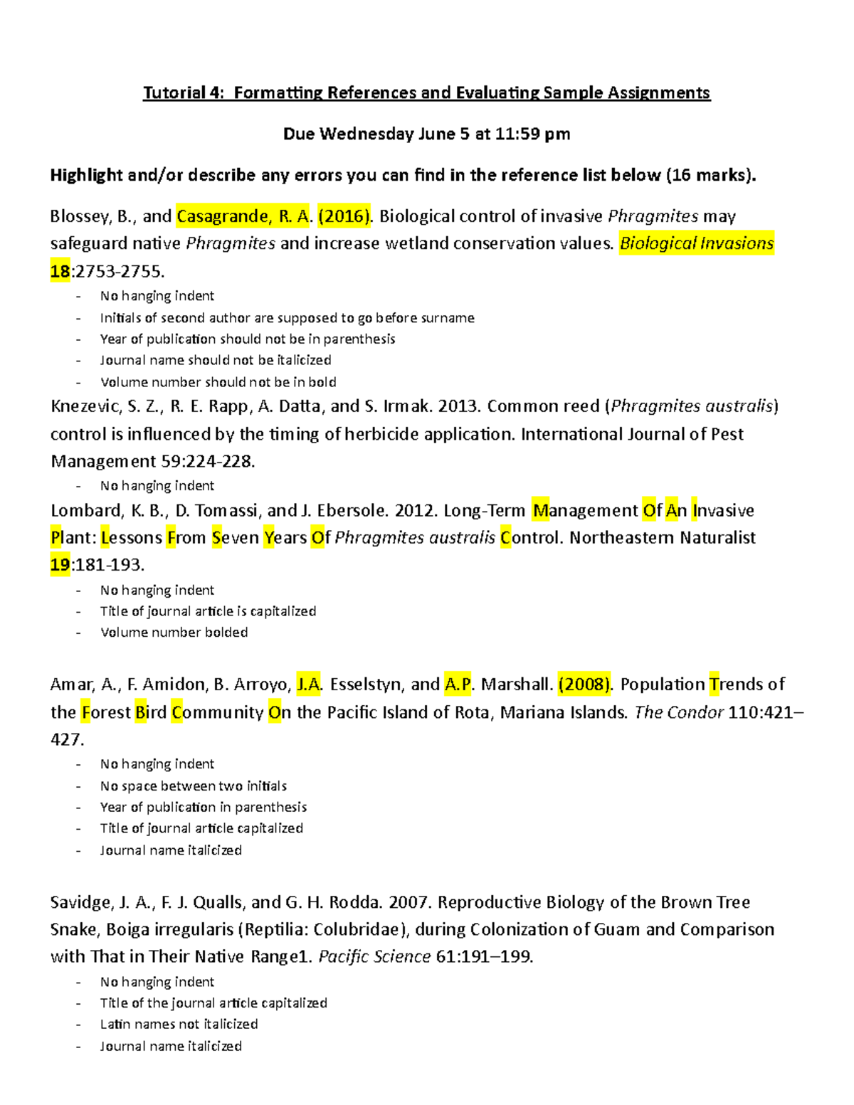 Tutorial 4 Worksheet - Tutorial 4: Formatting References and Evaluating ...