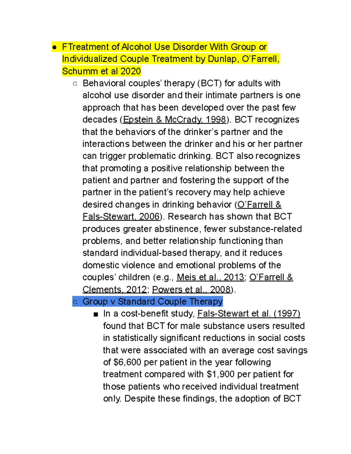 PSY 339 IPA Quiz 4 Study Sheet - FTreatment of Alcohol Use Disorder ...