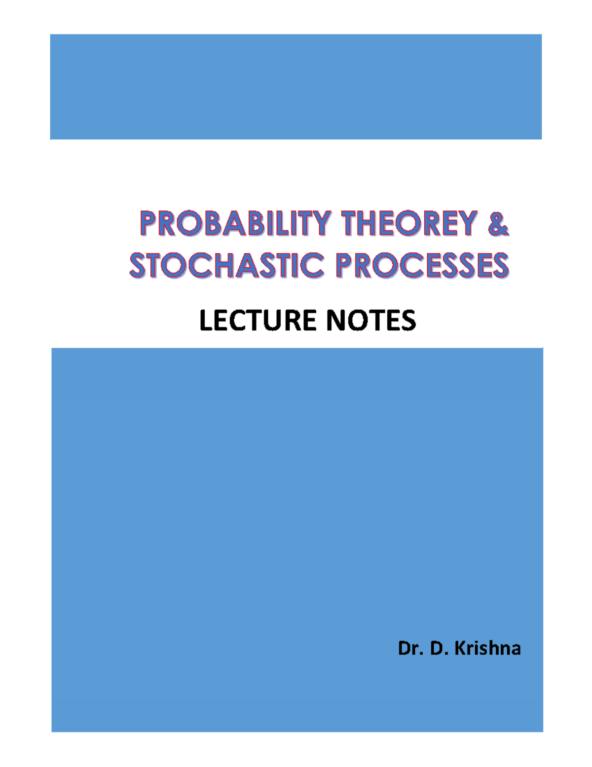 Probability Theory and Stochastic Processes(PTSP)- Random Variables ... Probability Theory and Stochastic Processes(PTSP)- Random Variables ...