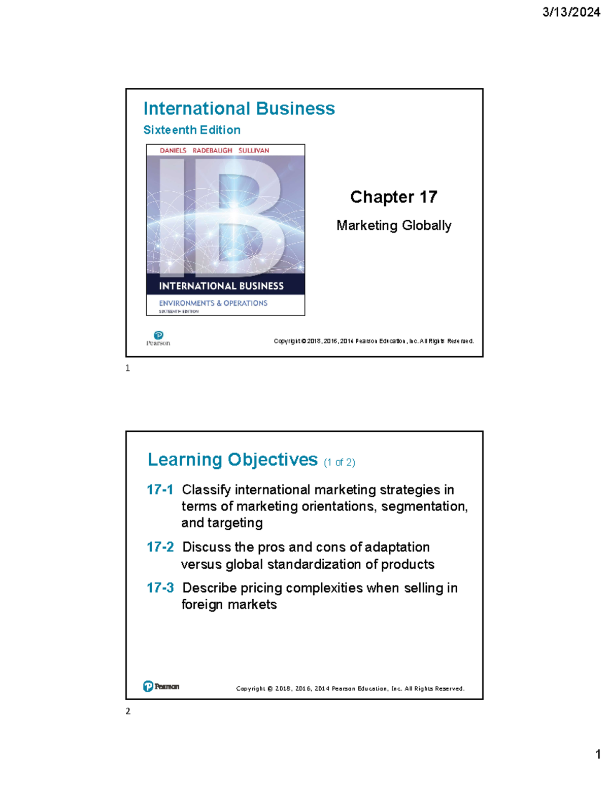IBM 16e PPT17 - good materials - International Business Sixteenth Edition Chapter 17 Marketing ...