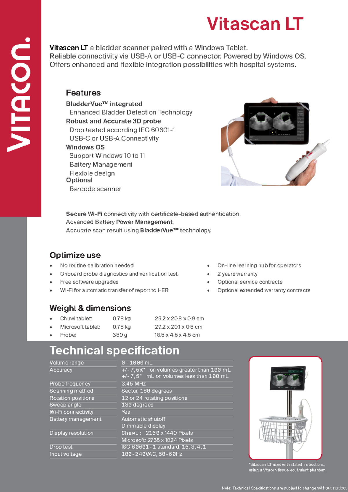 Vitascan datasheet LT - avf - Technical specification Volume range ...