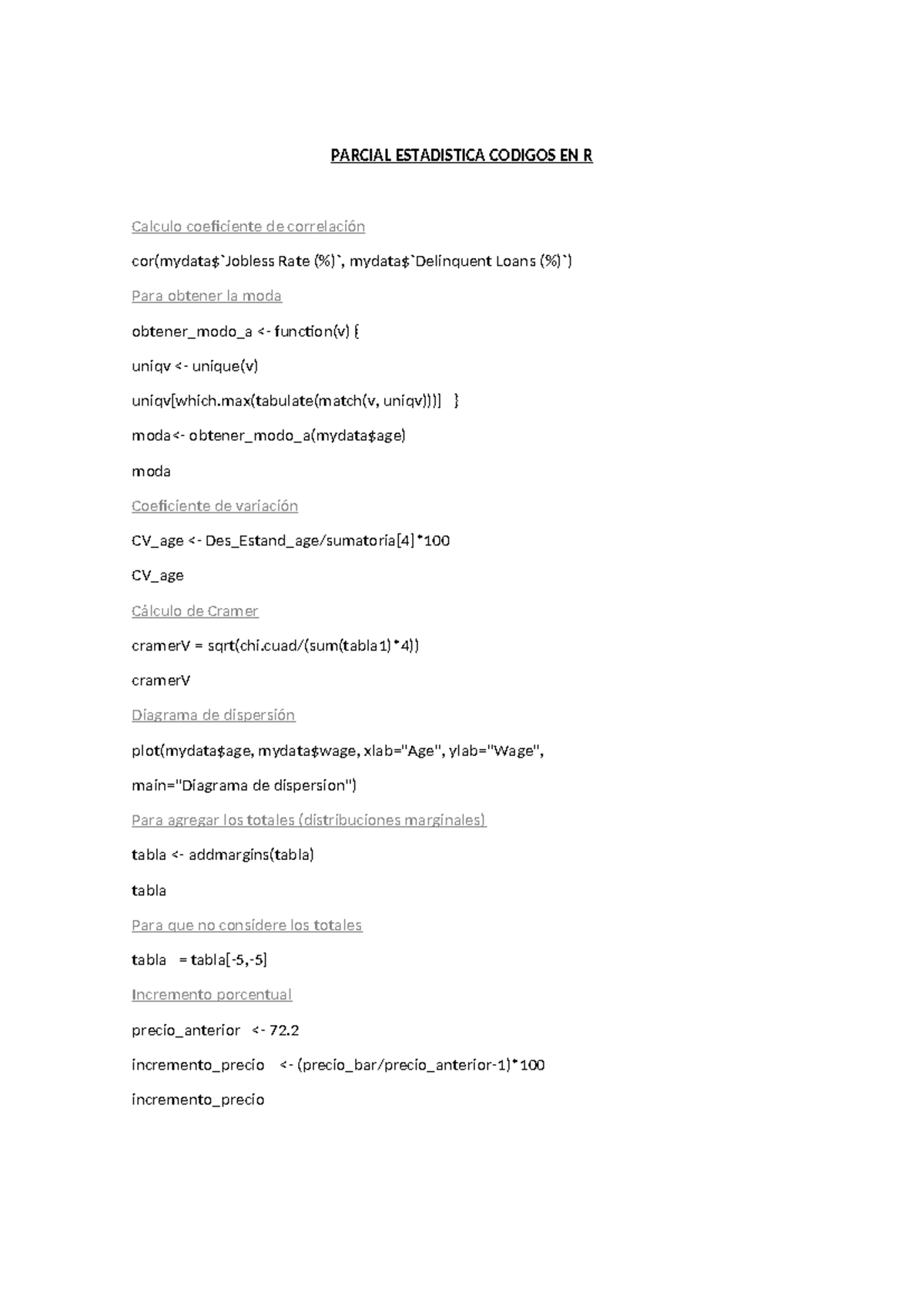 Parcial Estadistica Codigos EN R - PARCIAL ESTADISTICA CODIGOS EN R ...
