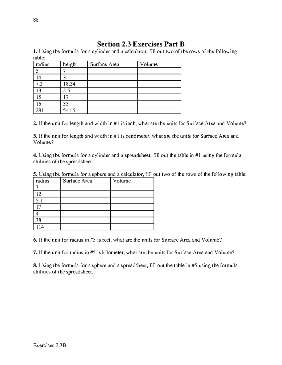 Exercises 2-3B - 88 Exercises 2 Section 2 Exercises Part B Using the ...