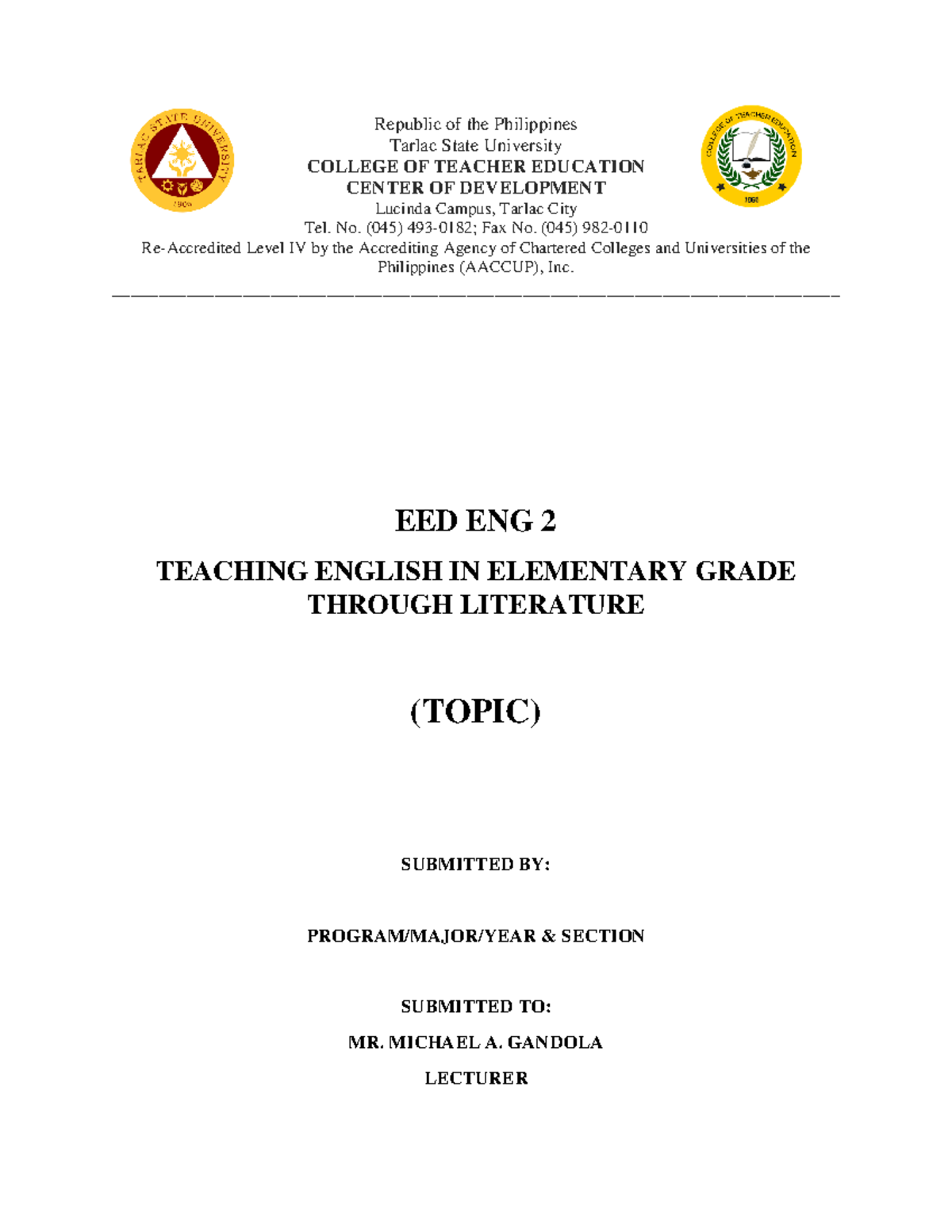 Written-report-module Group 4 - Republic of the Philippines Tarlac ...