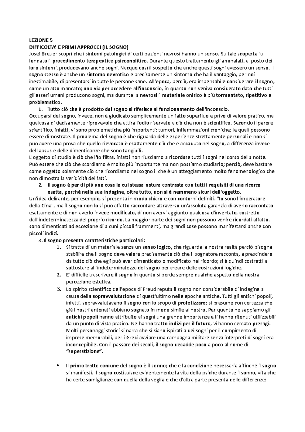 Lezione 5 Freud - LEZIONE 5 DIFFICOLTA’ E PRIMI APPROCCI (IL SOGNO) Josef Breuer scoprì che i ...