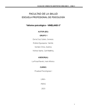 Informe DE ESPQ - INFORME DEL CUESTIONARIO DE PERSONALIDAD PARA NIÑOS ...