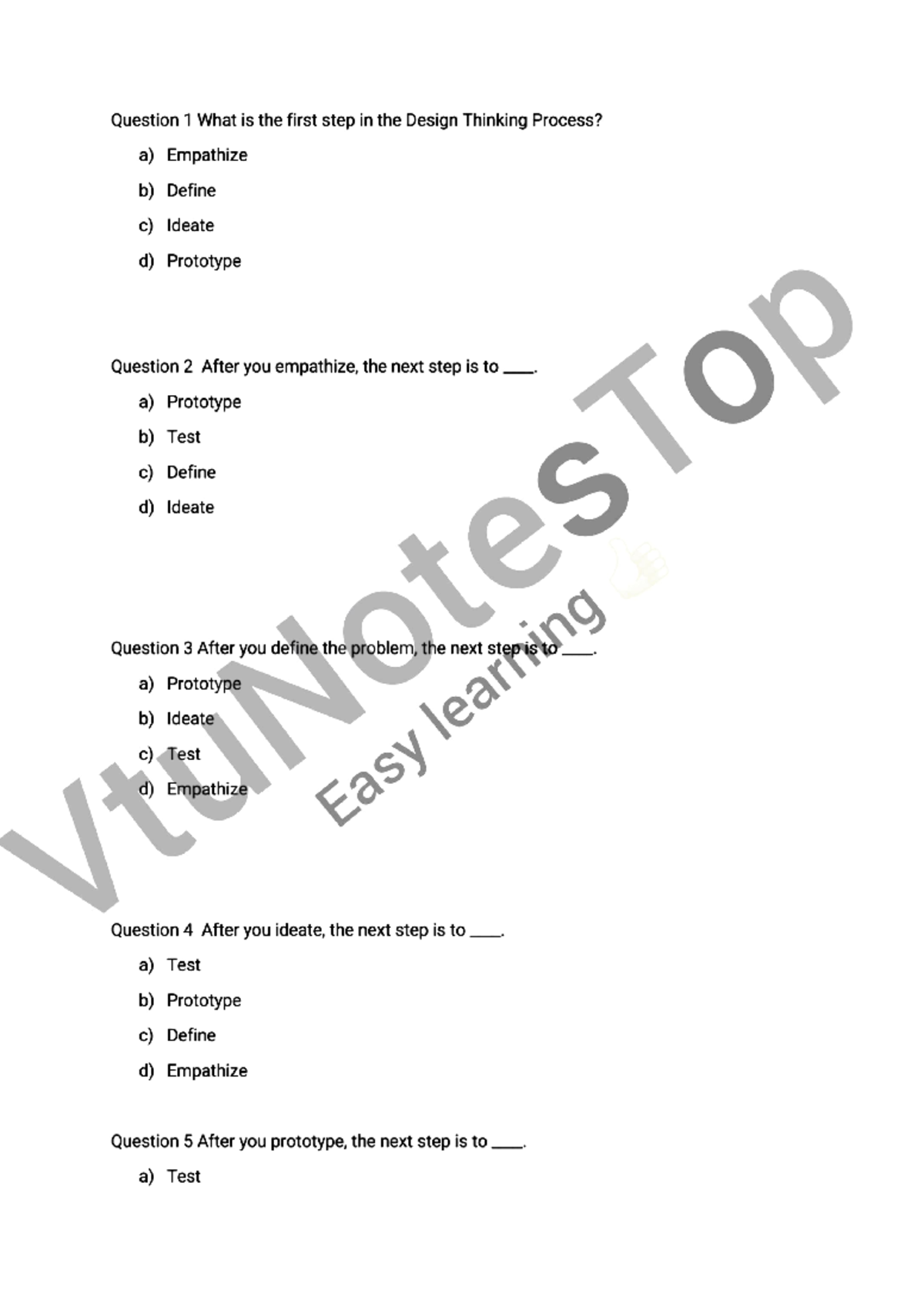 IDT MCQ1 24 - Innovation and design thinkning MCQ question for practice ...