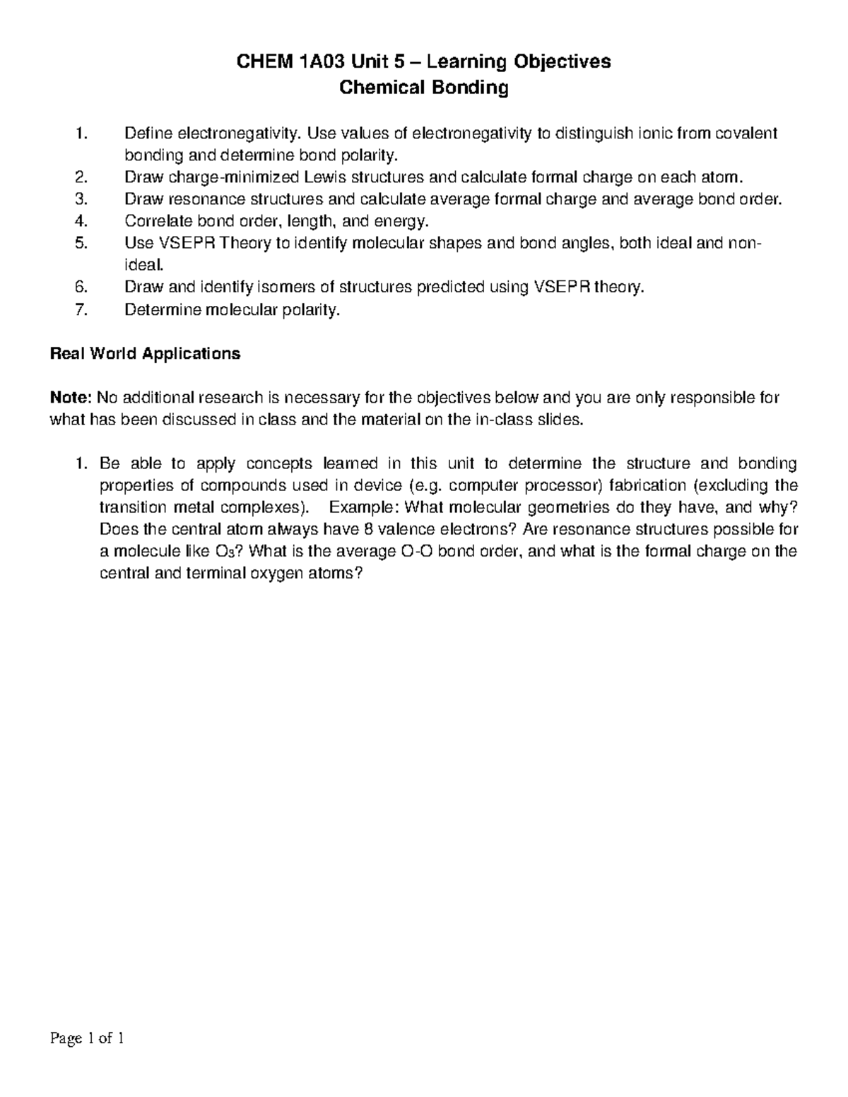 Unit 5 - 1A03 - Chemical Bonding Learning Objectives 2021 - Page 1 of 1 ...