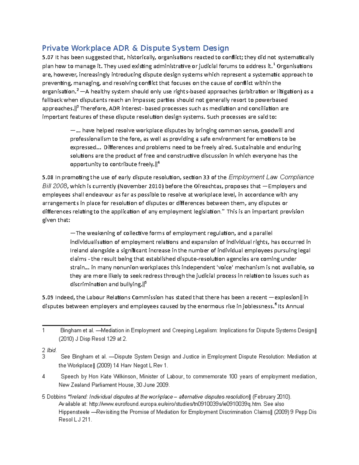 Dispute resolution m28 - Private Workplace ADR & Dispute System Design ...