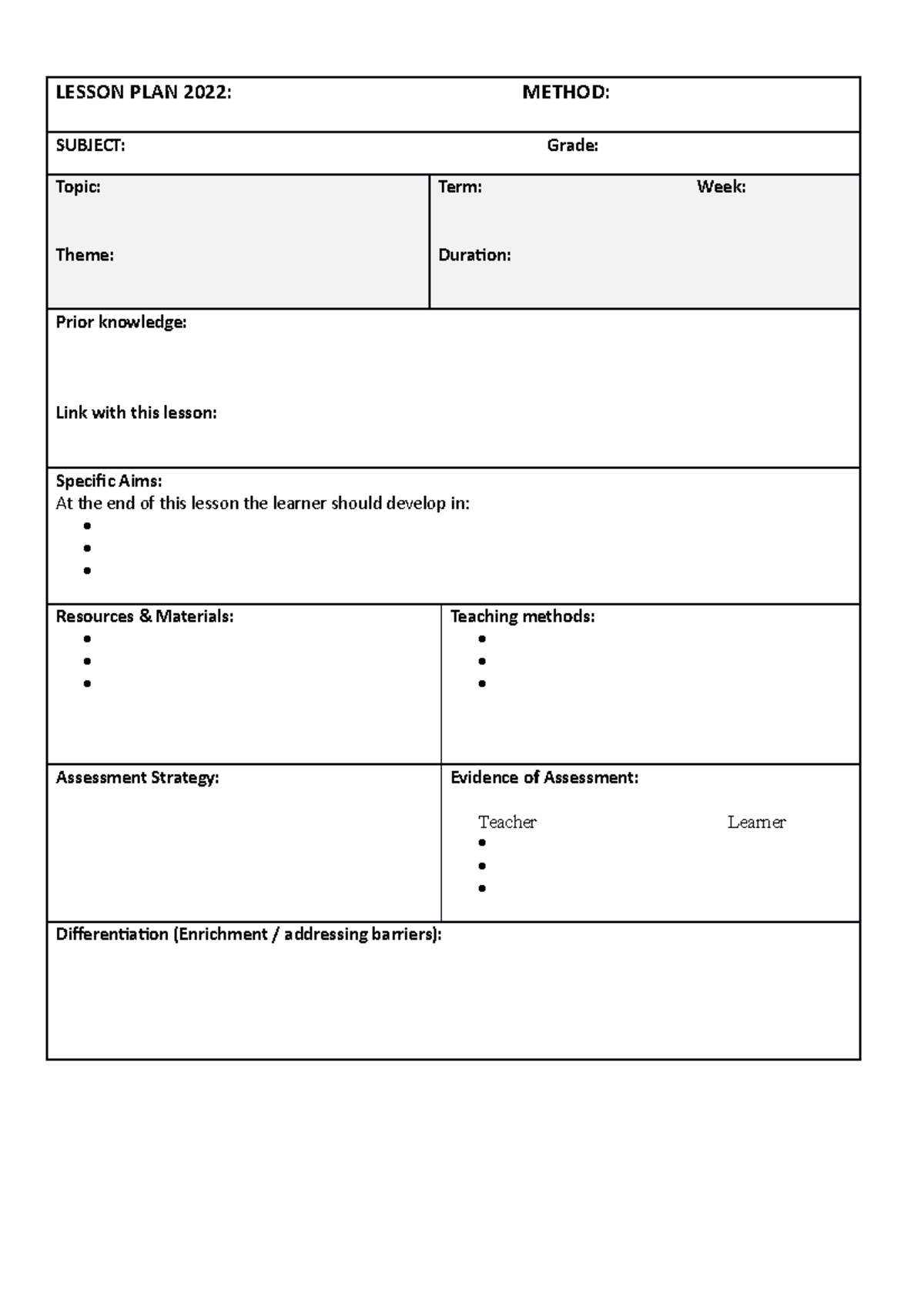 CAPS Lesson Plan 3 for natural science - LESSON PLAN 2022: METHOD ...