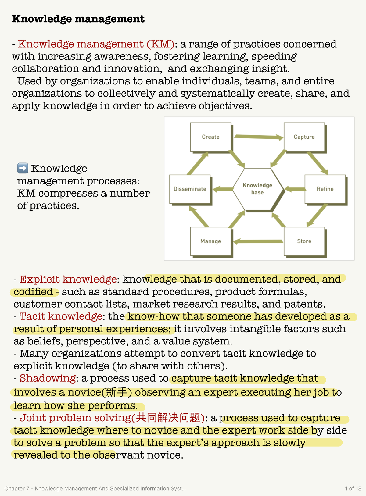 Chapter 7 - Knowledge Management And Specialized Information System ...