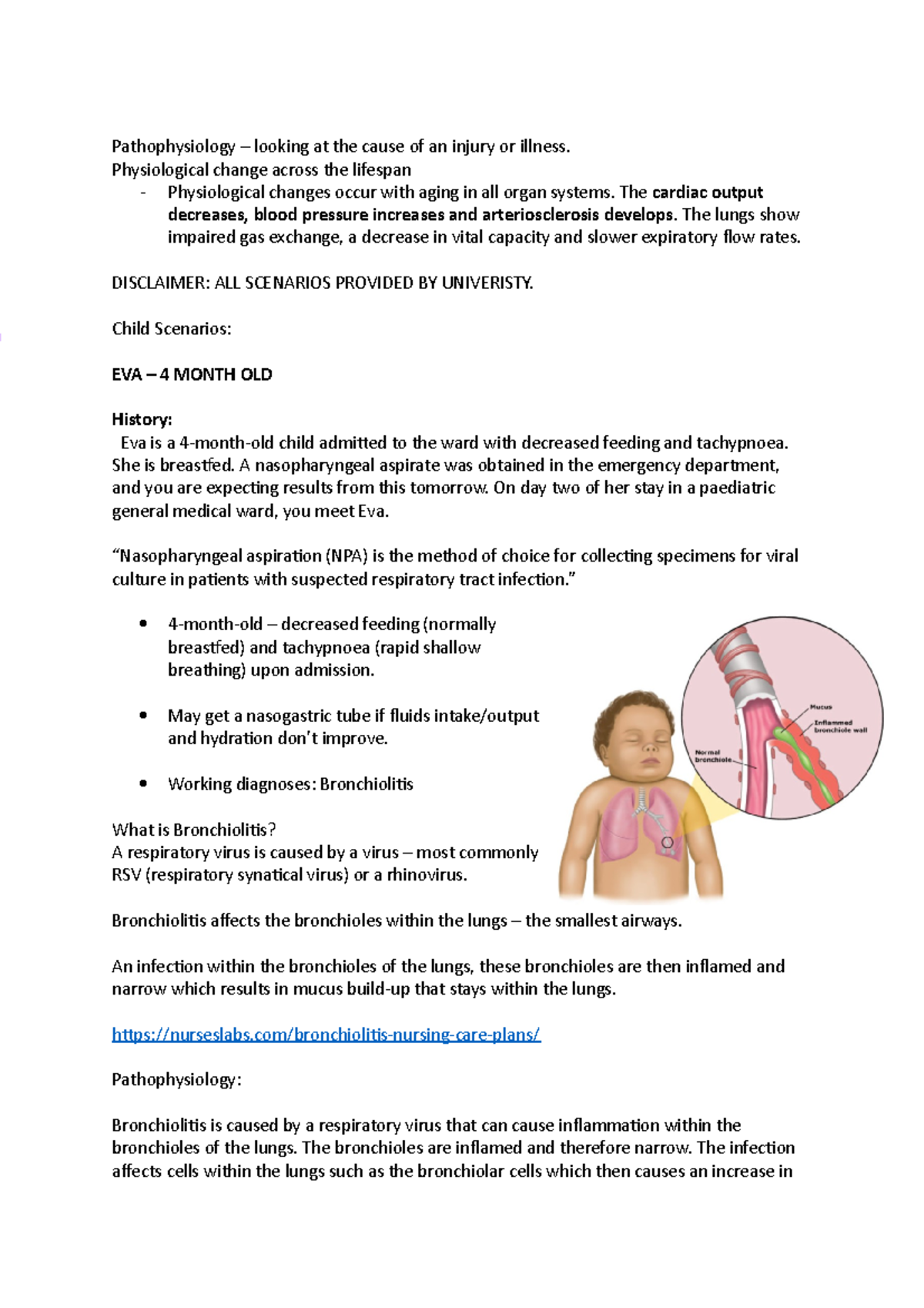 EXAM PREP Notes - pathophysiology examples - Pathophysiology – looking ...