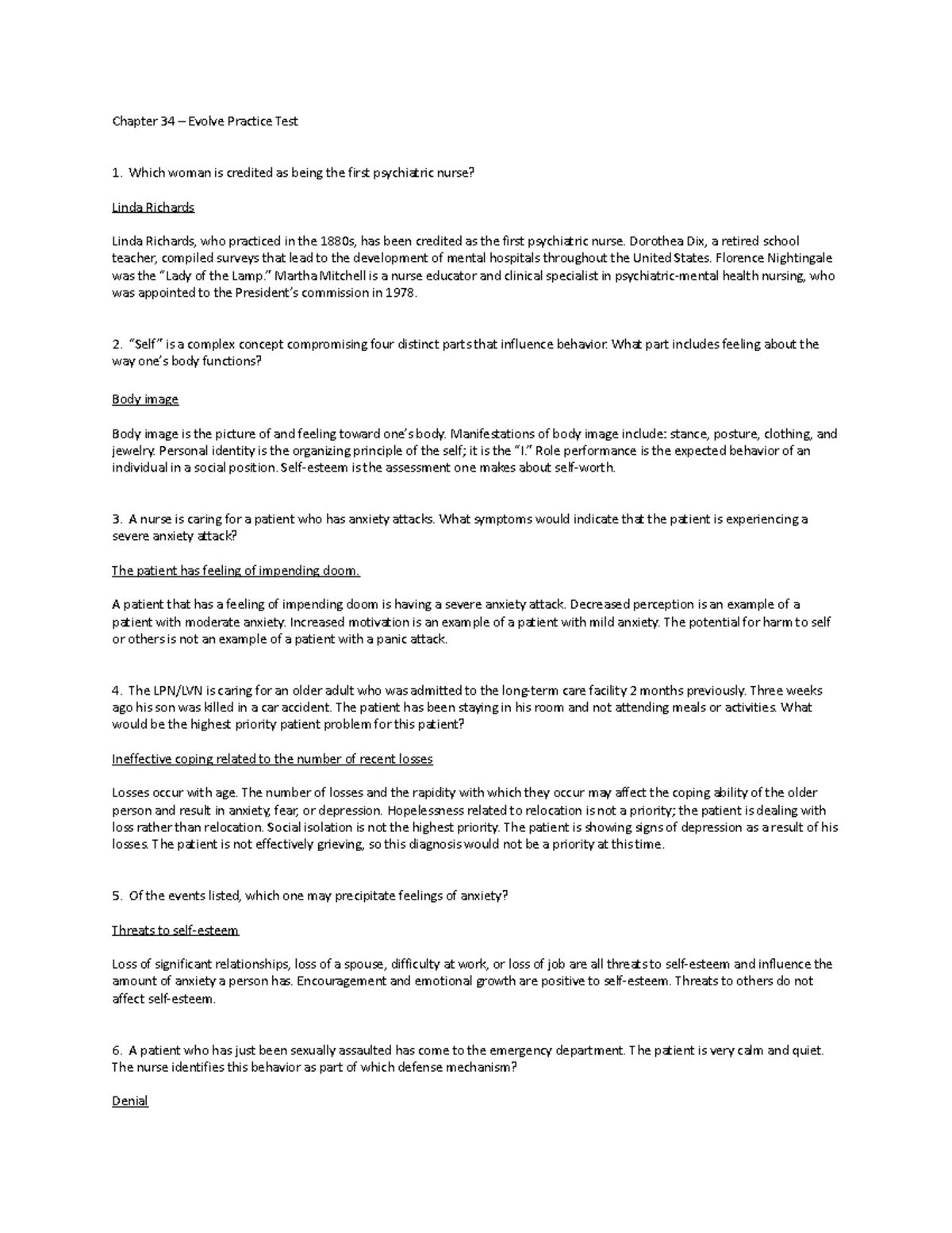 Ch 34 Evolve Practice Test - Chapter 34 – Evolve Practice Test Which ...