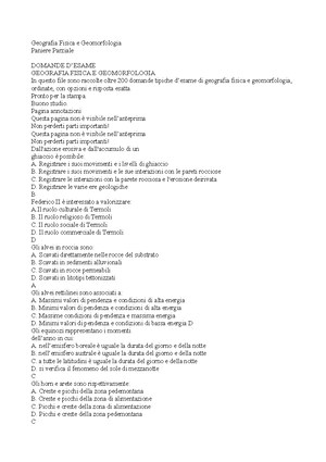 Elaborato 1 - prova intercorso GEOGRAFIA FISICA E GEOMORFOLOGIA - Mosca ...