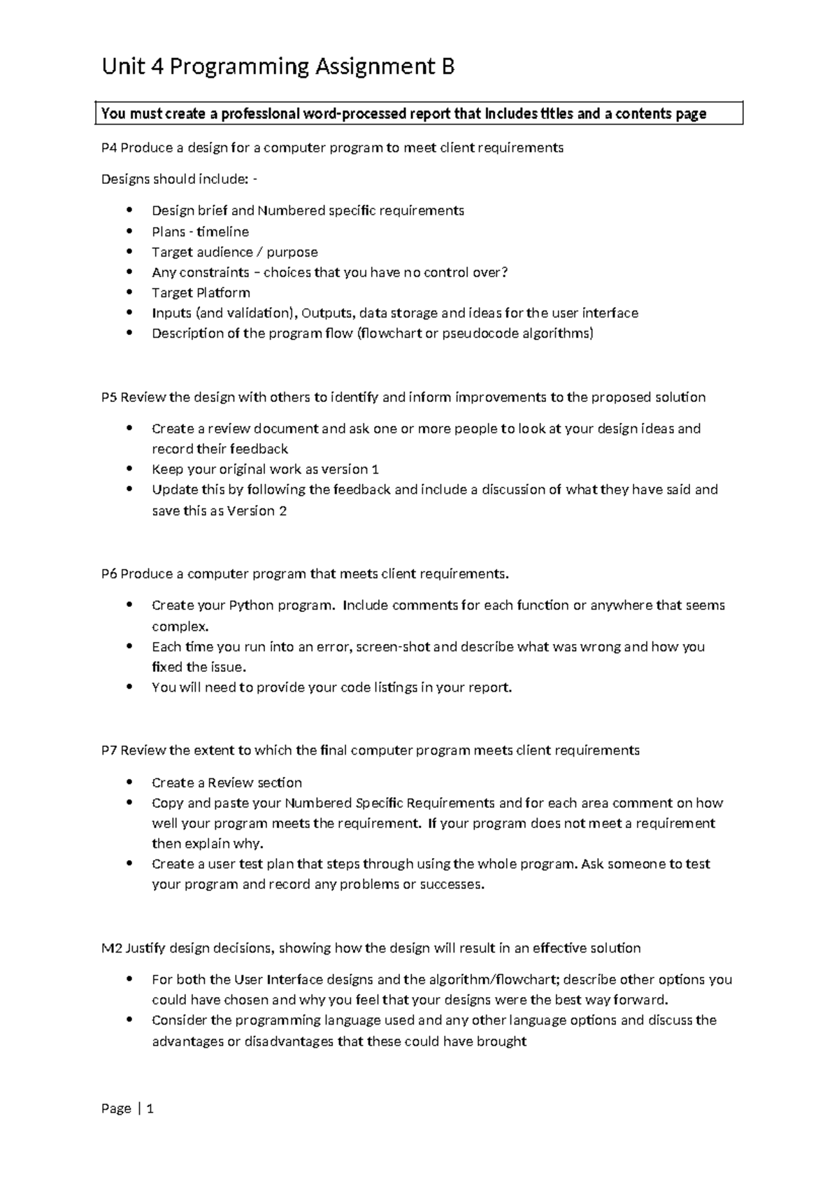 Programming Assignment 2 Guide Unit 4 Programming Assignment B You 8319