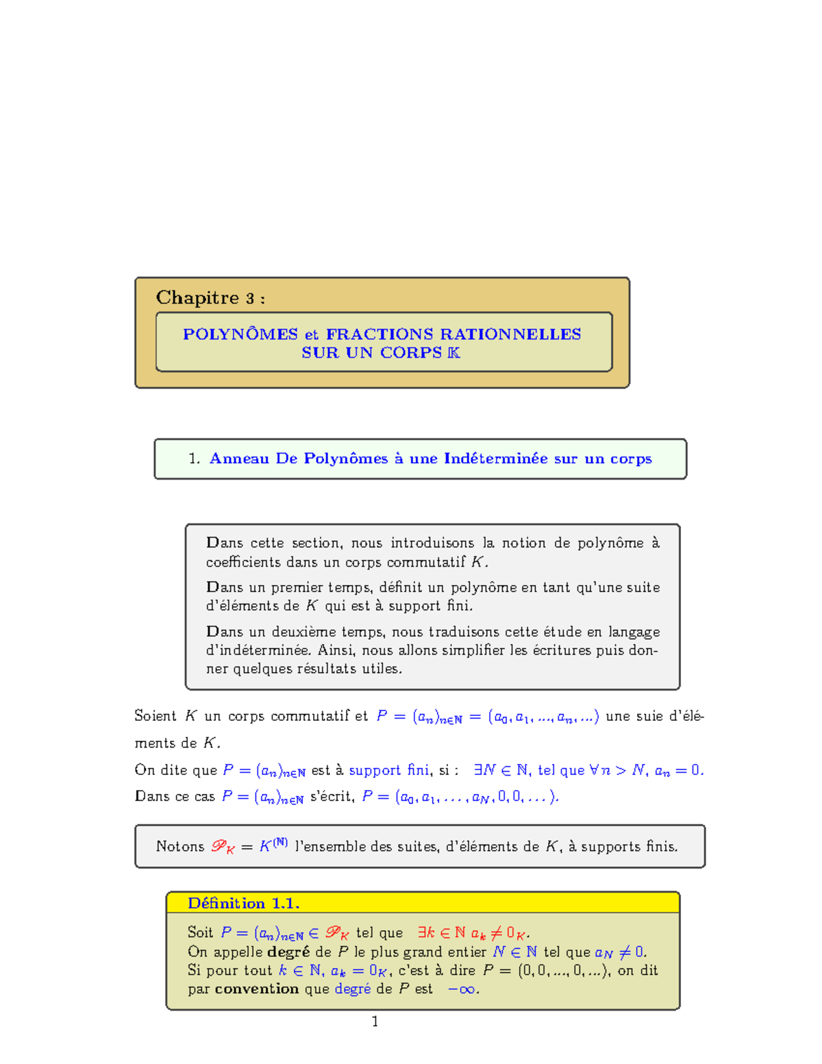 Algèbre 2 - polynômes et fractions rationnelles - Université Cadi Ayyad ...