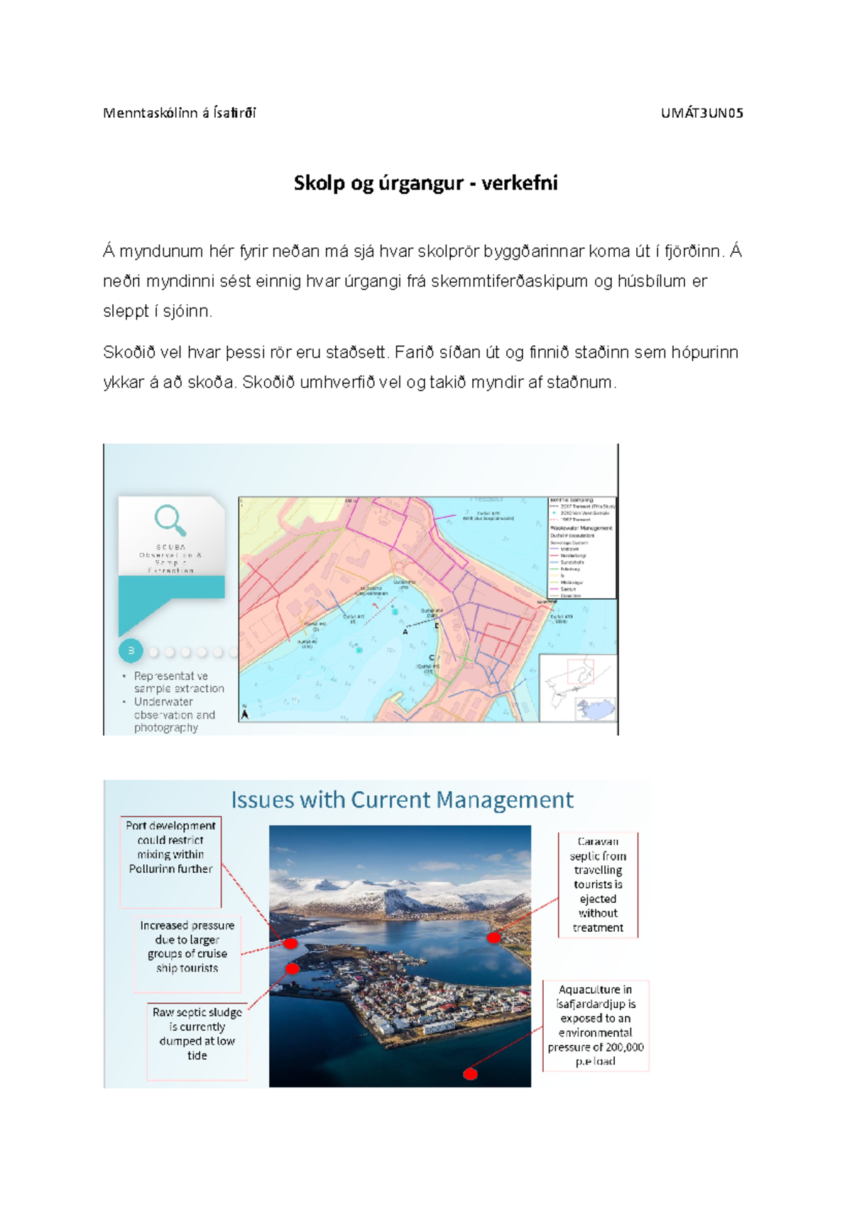 Skolp og Ãºrgangur - verkefni - Menntaskólinn á Ísafirði UMÁT3UN Skolp ...