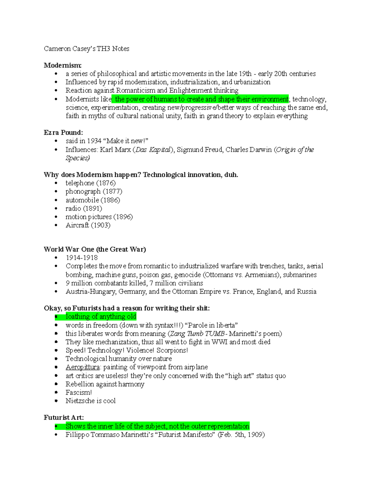TH3 Notes - A comprehensive document summarizing all major topics and ...