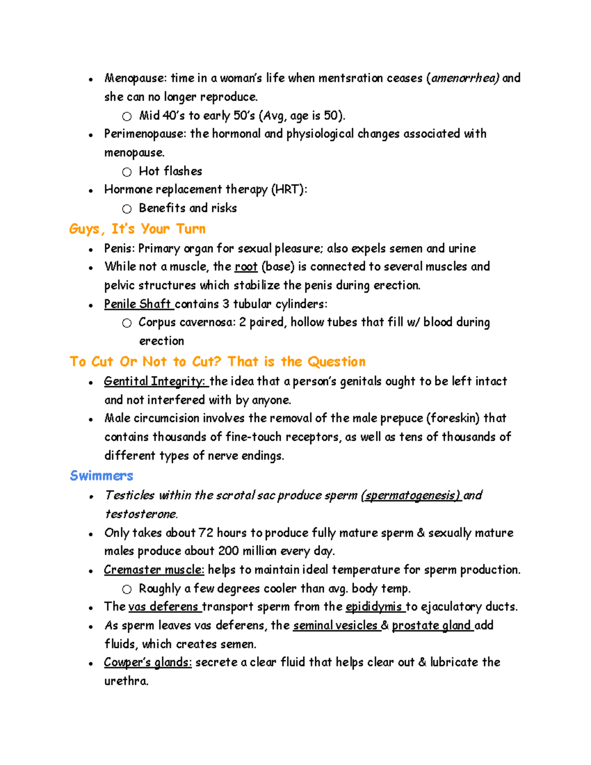 Males and Babies - Male autonomy notes and periods of menopause ...