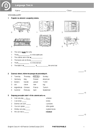 EC A1P - Language test 7A - Name ...
