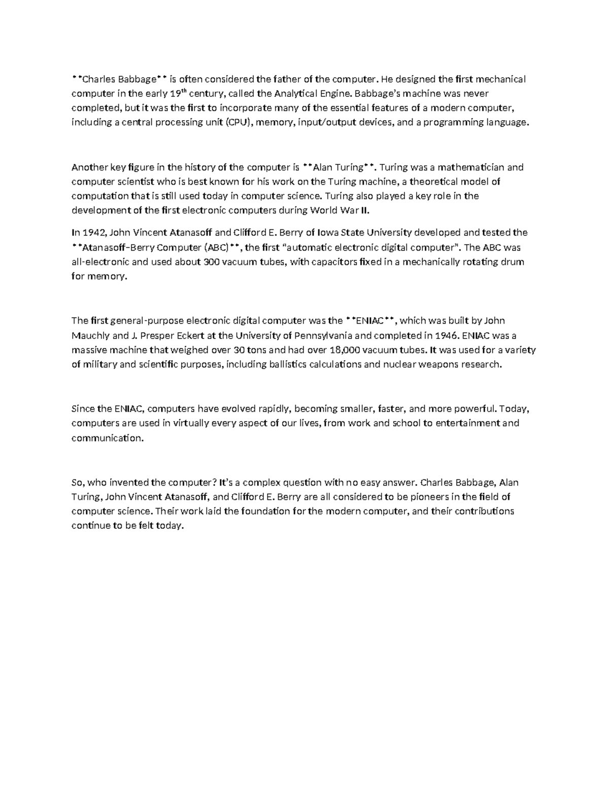 Charles Babbage - He designed the first mechanical computer in the ...