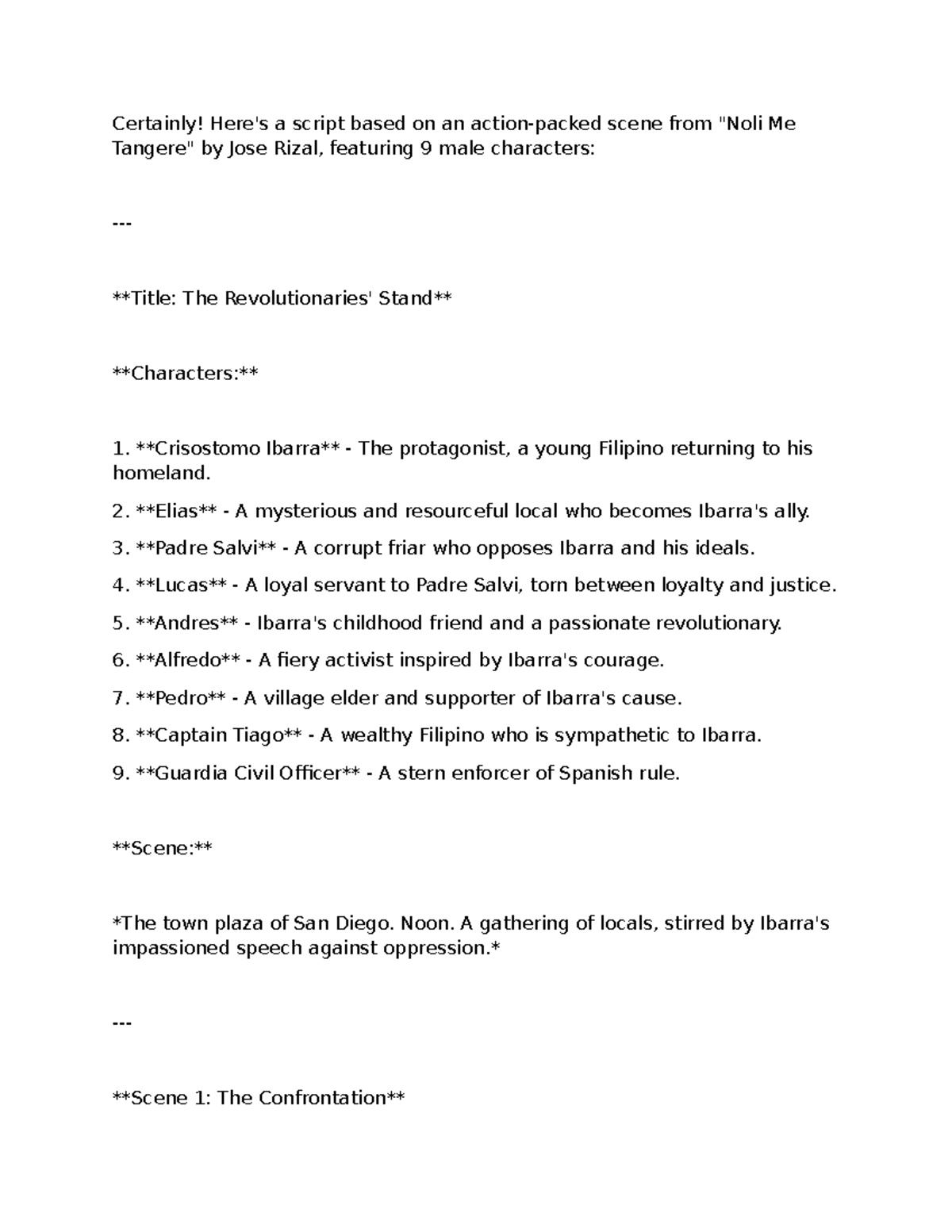 Revolutionaries' stand scrip kai sotto - Certainly! Here's a script ...