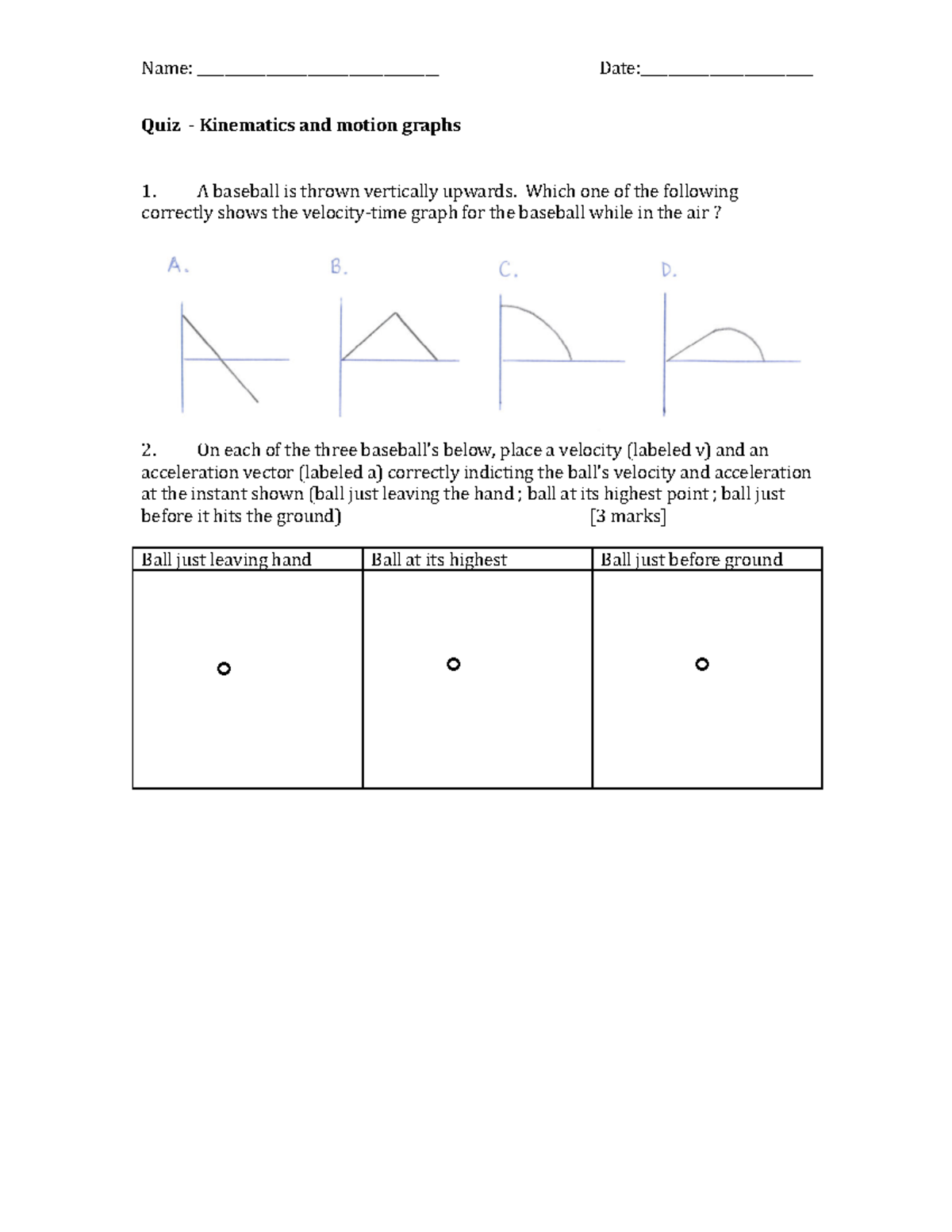 Kinematics-Quiz-sep2012 - Name ...