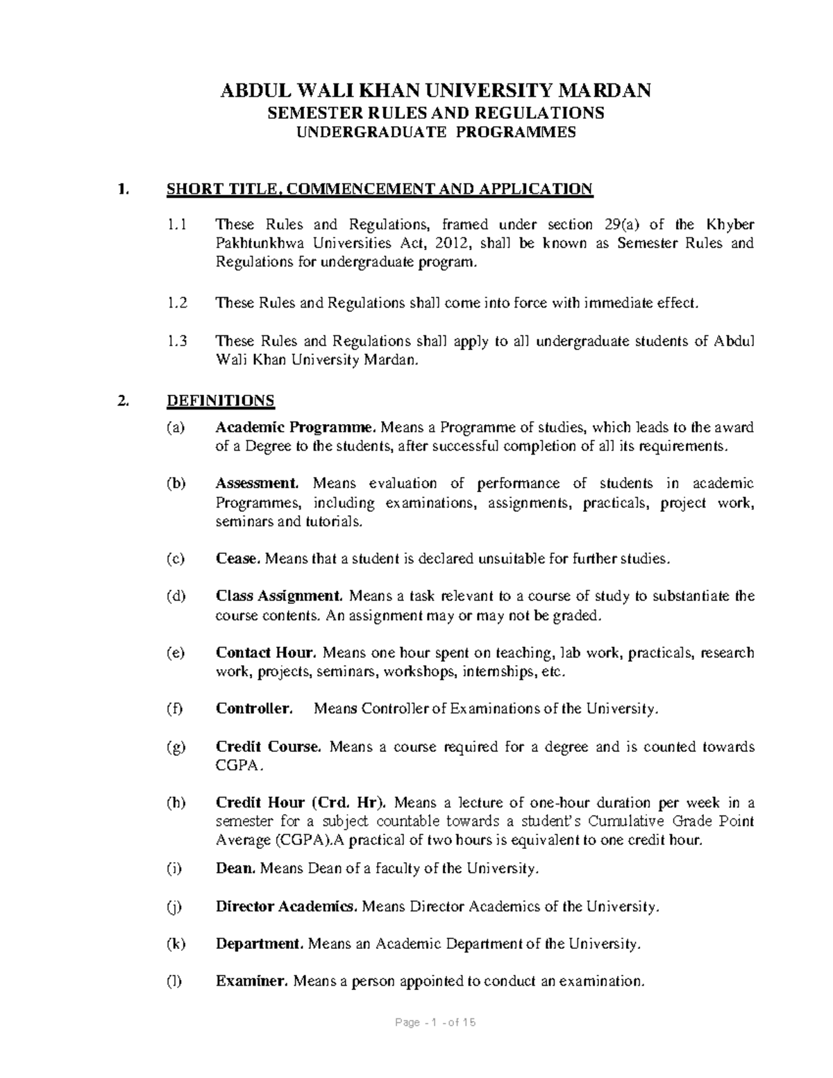 Semester Rules Final - Strategy Management - AWKUM - Studocu