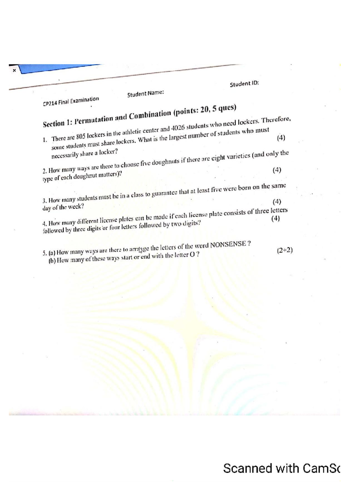 Midterm Questions - Pretty good template for the assignment - CP214 - Studocu