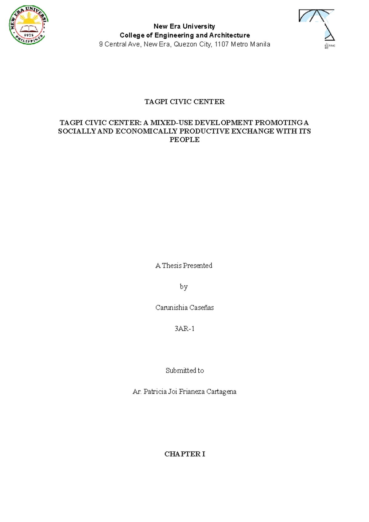 Design 5 Thesis - College of Engineering and Architecture 9 Central Ave ...