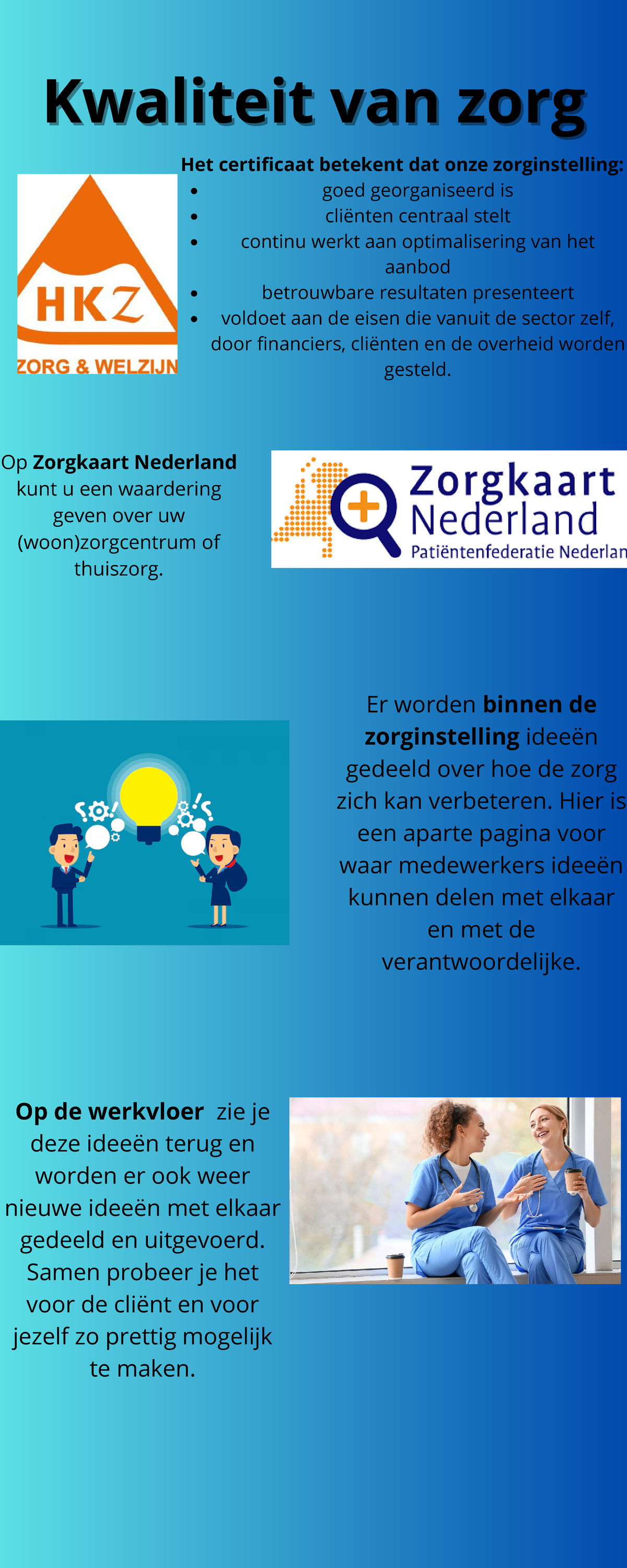 Kwaliteit van zorg - Infographic - Kwaliteit van zorgKwaliteit van zorg Het certificaat betekent ...