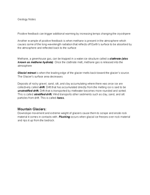 General Geology Notes 3 - General Geology Geological time- Eras ...