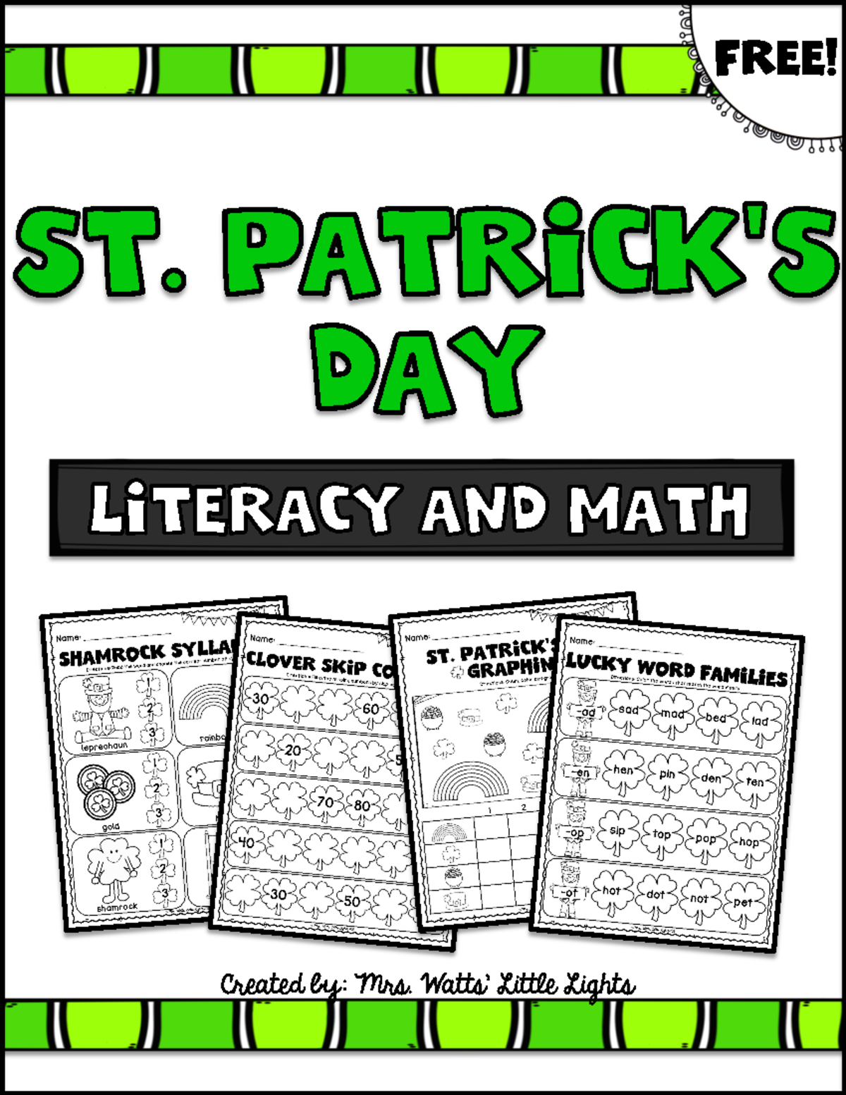 Freest Patricks Day Literacyand Math Printables-1 - FREE! Created by ...